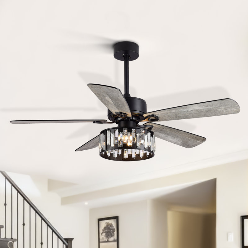 Mercer41 52'' Monson 5-Blade Crystal Indoor Ceiling Fan With Remote ...