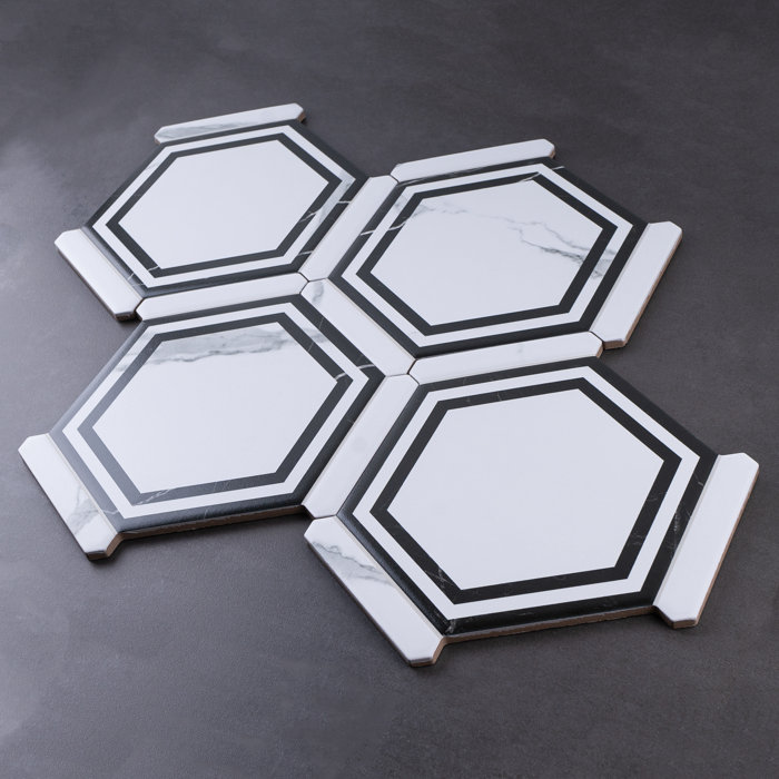 Supreme Tile Avant Ontario Hexagon 9" x 10" Matte Porcelain Wall ...