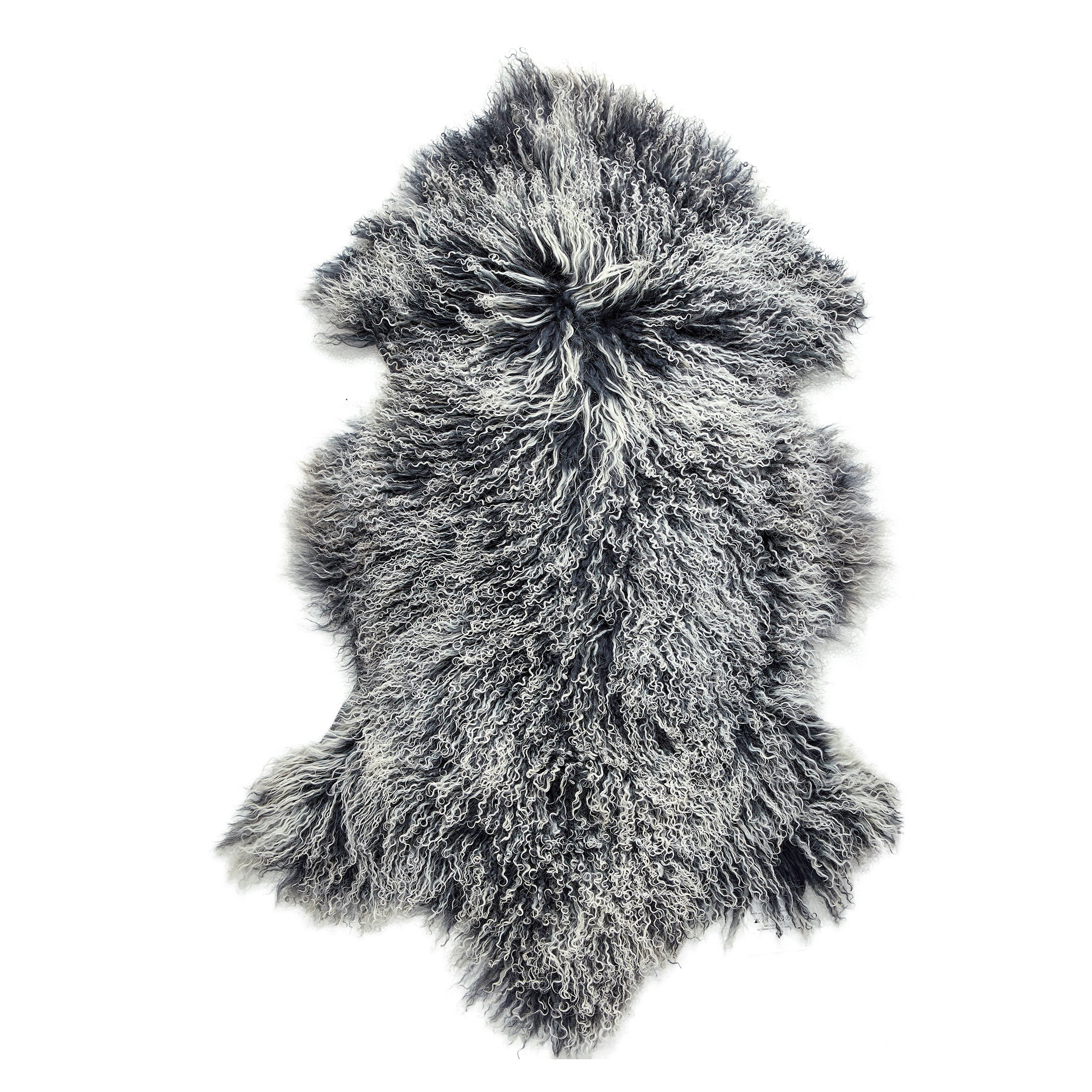 Dakota Fields Black And White Two Tone Effect Mongolian Lamb Rug | Wayfair