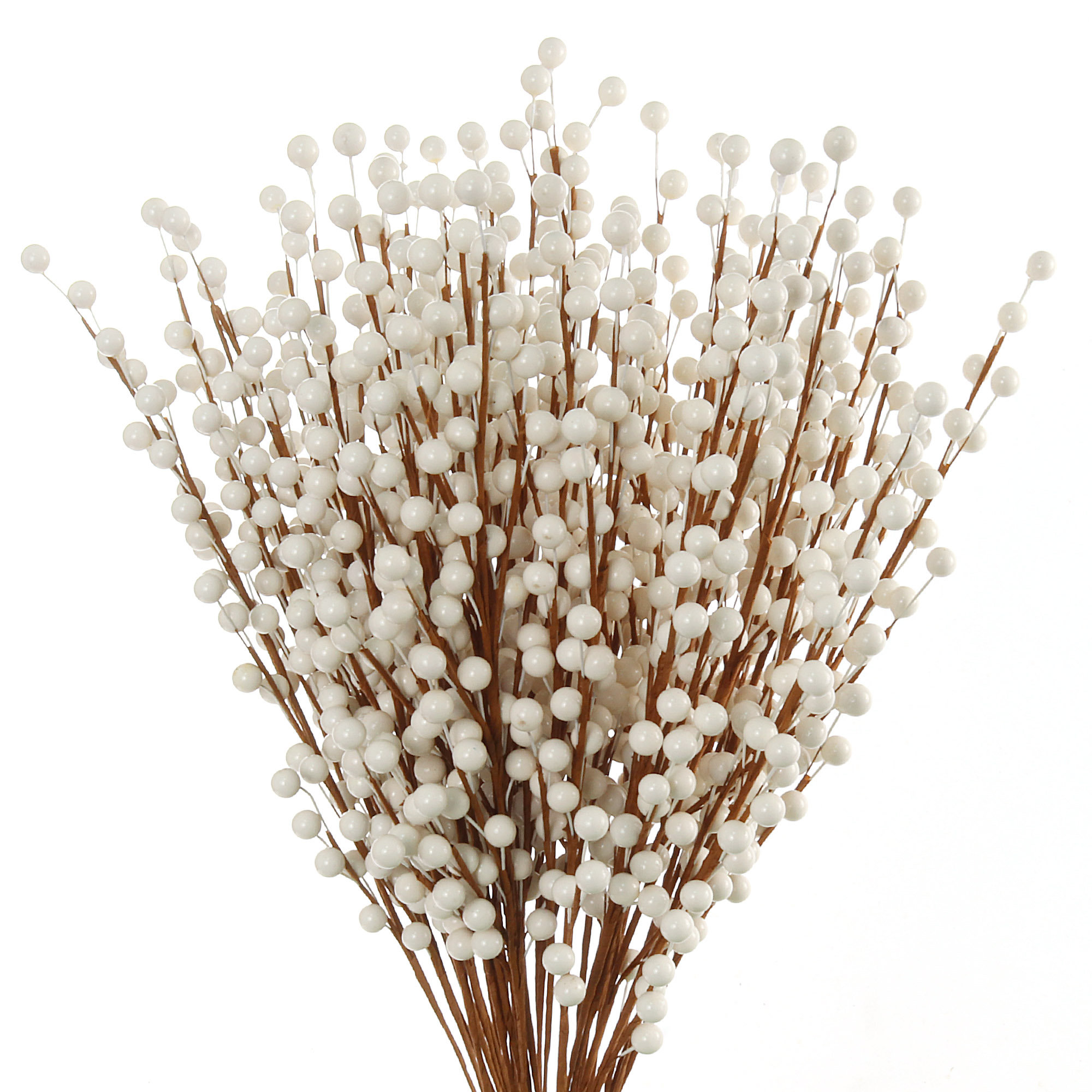 The Holiday Aisle® 17" White Berry Spray | Pack Of 72 Stems | 35 ...