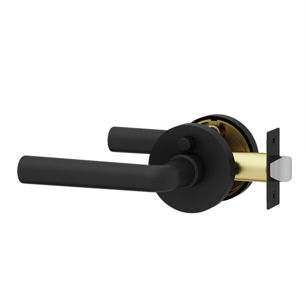 Okun Arc Privacy Door Lever with Push Button and Round Rosette | Wayfair