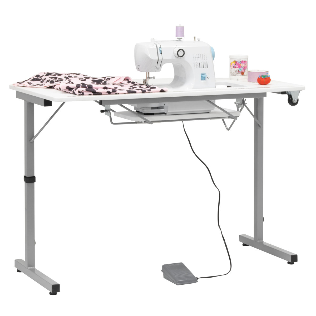 Sew Ready Rollaway 40.25" x 20" Foldable Sewing Table with Sewing ...
