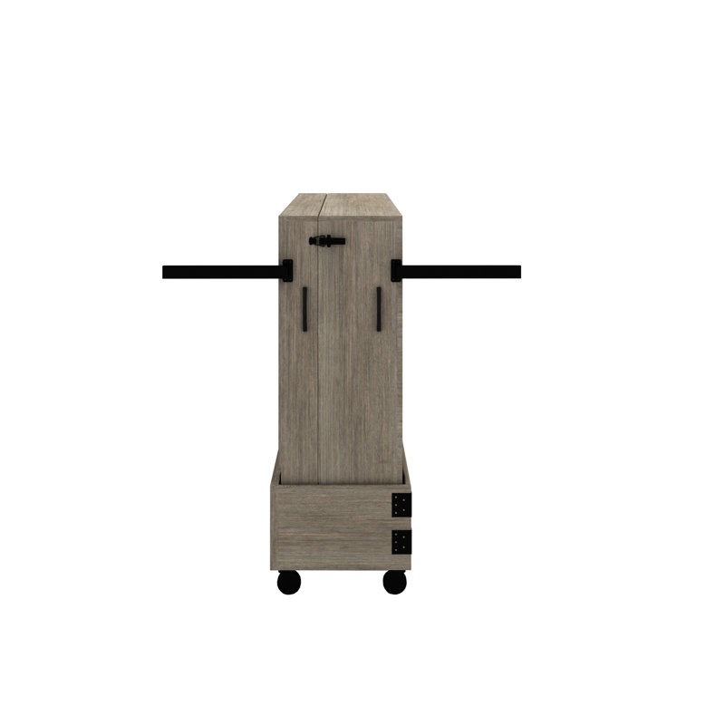 Red Barrel Studio® Imperial Queen Solid Wood Rolling Cabinet Bed with ...