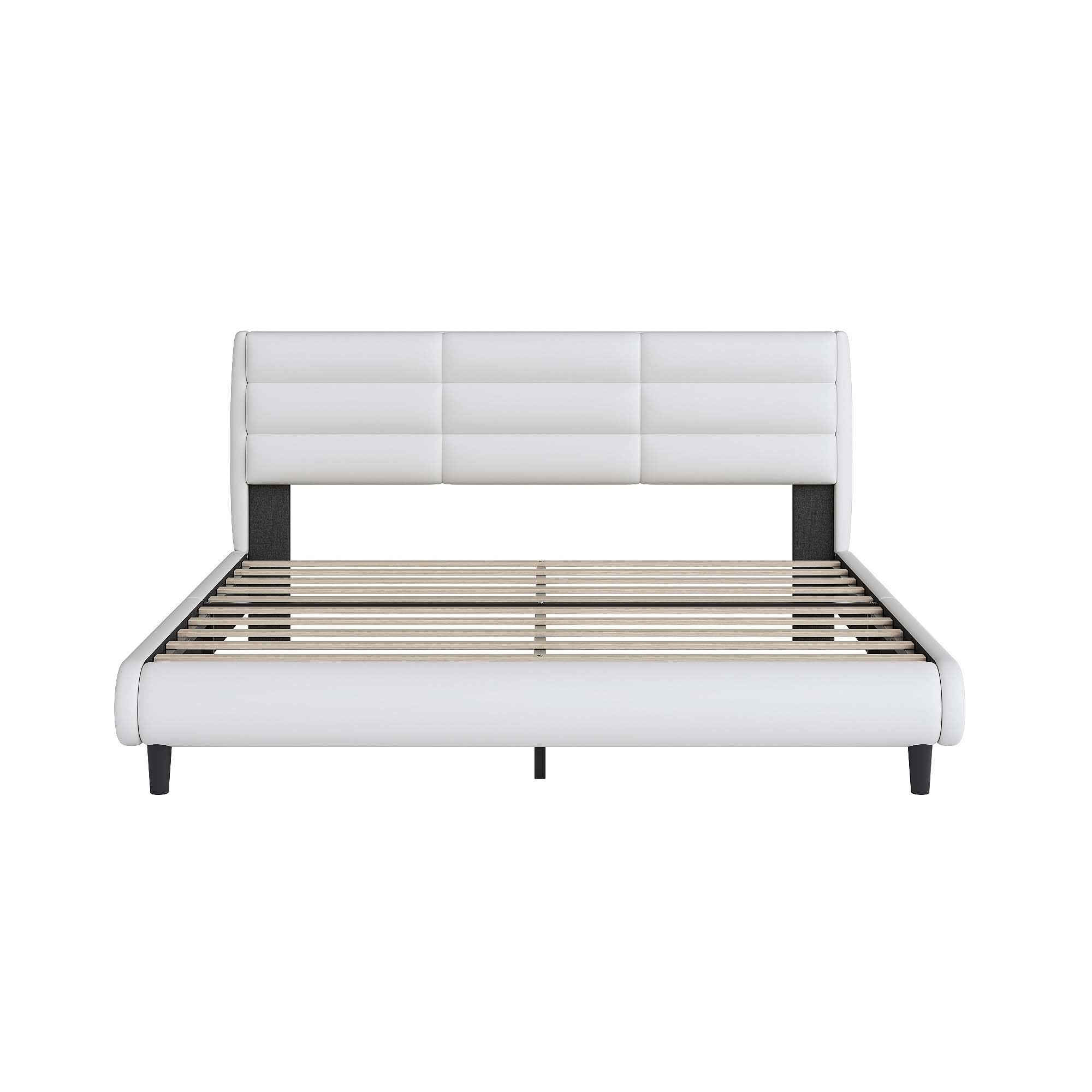 Ebern Designs Luxurious Upholstered Platform Bed with Innovative LED ...