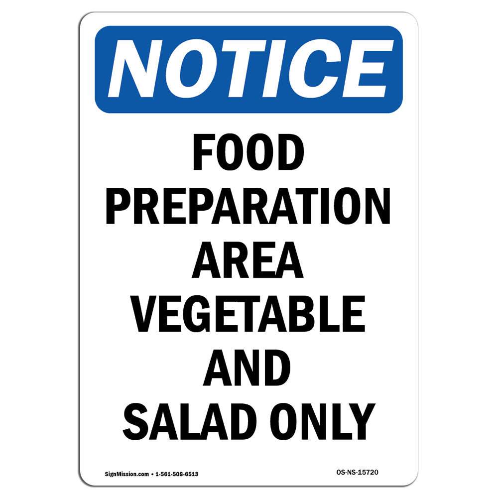 SignMission Food Preparation Area Vegetable Salad Sign | Wayfair