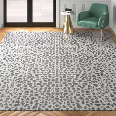 Mercer41 Avlyn Animal Print Gray/Black Indoor / Outdoor Area Rug ...