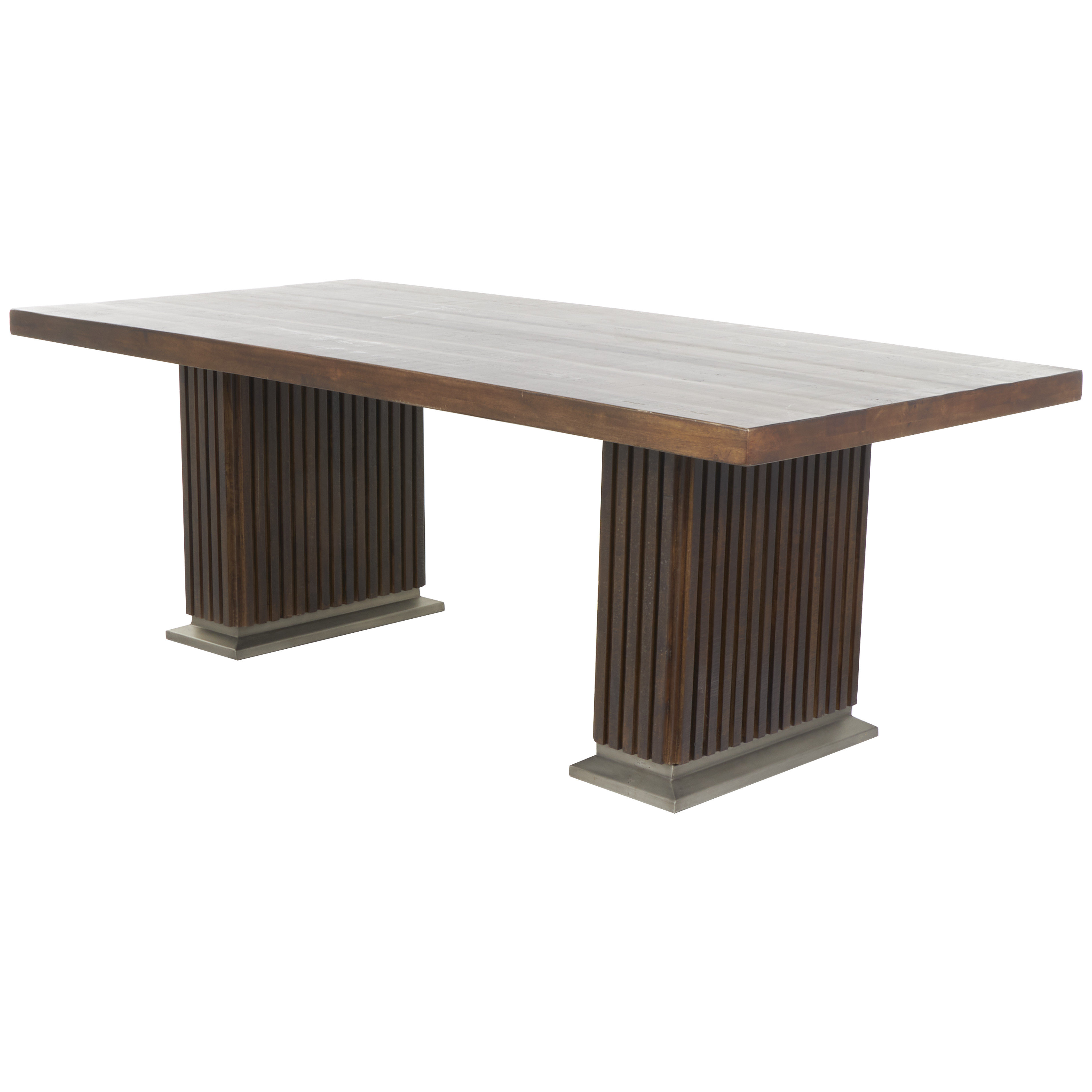 Latitude Run® Winstonn 84.2" Mango Solid Wood Double Pedestal Dining ...
