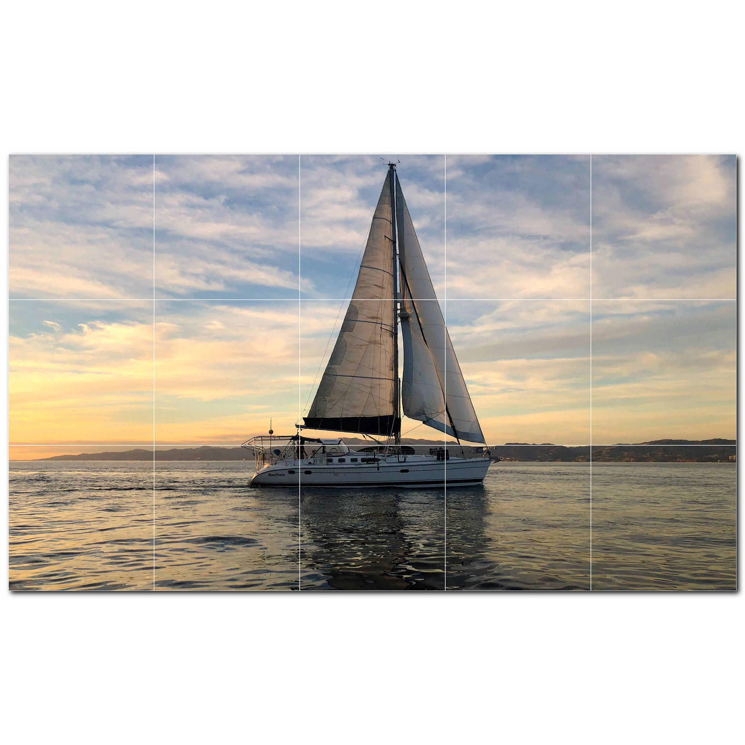 Picture-Tiles.com Boat Photo 12'' x 12'' Satin Ceramic Decorative Mural ...