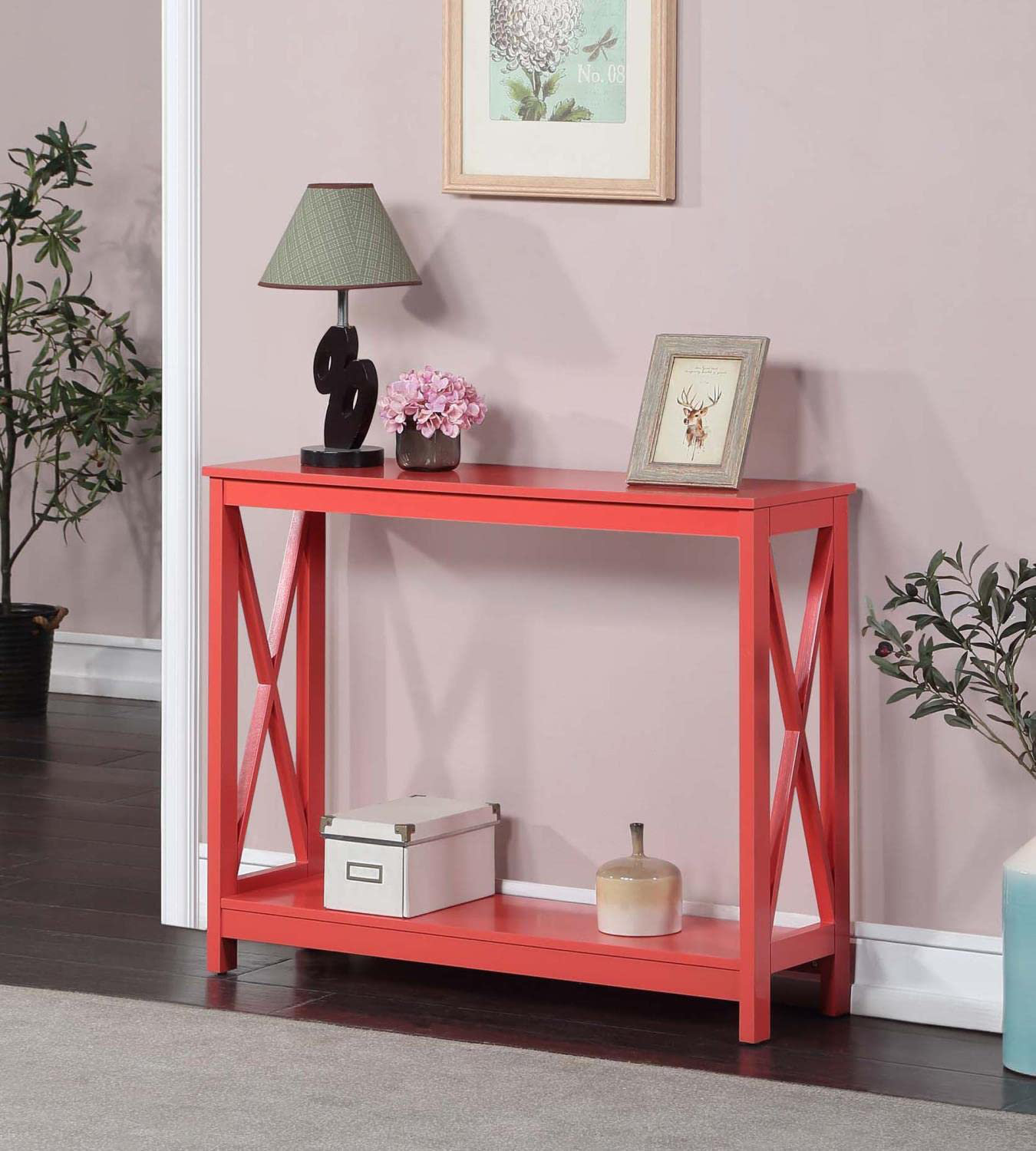 Ophelia & Co. Console Table With Shelf, Coral - Wayfair Canada
