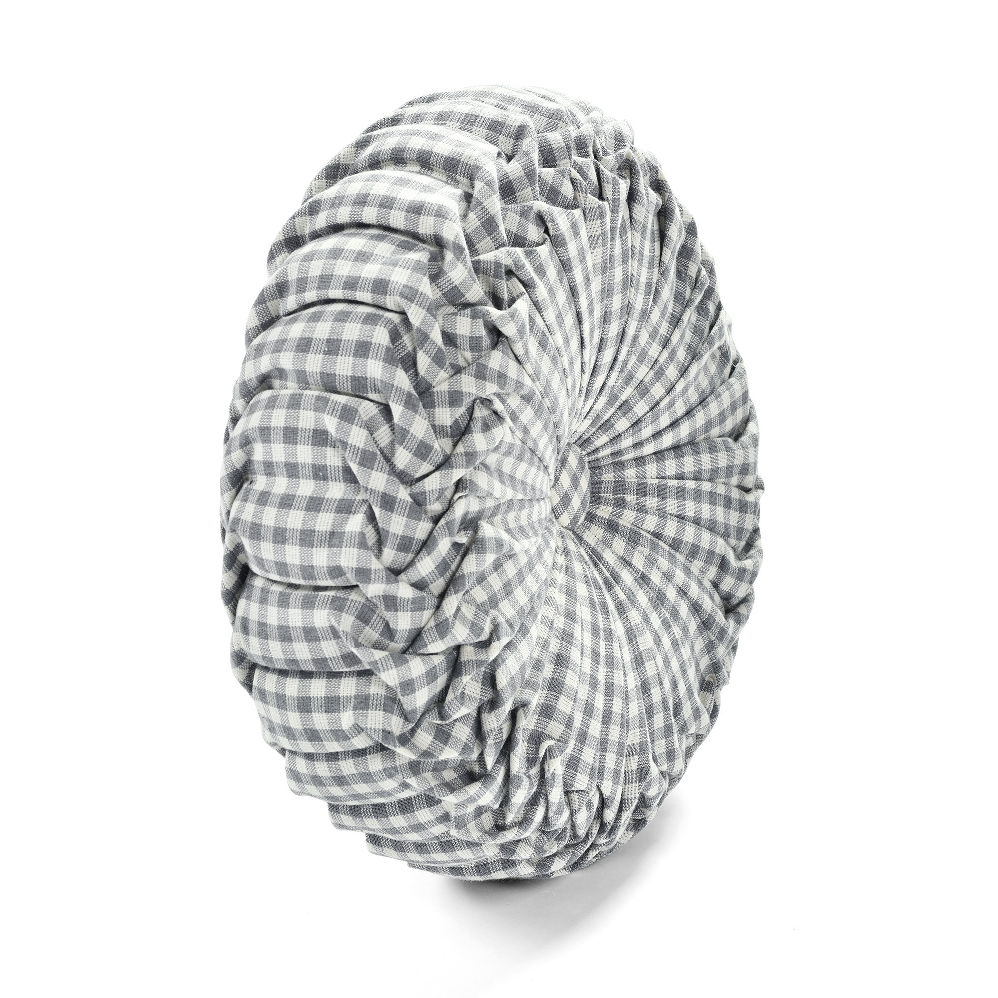 Lush Decor Gingham Check Yarn Dyed Round Pillow Cover & Insert ...