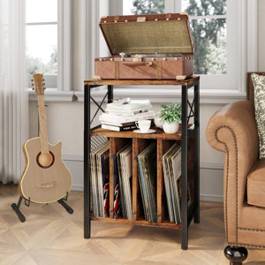 17 Stories 3-Tier Record Player Stand, Vinyl Record Storage Turntables ...