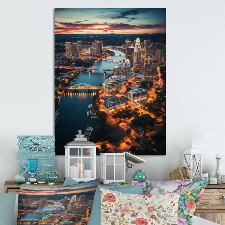 Latitude Run® Austin Beautiful Cityscape Spot I - Cityscapes Metal Wall ...