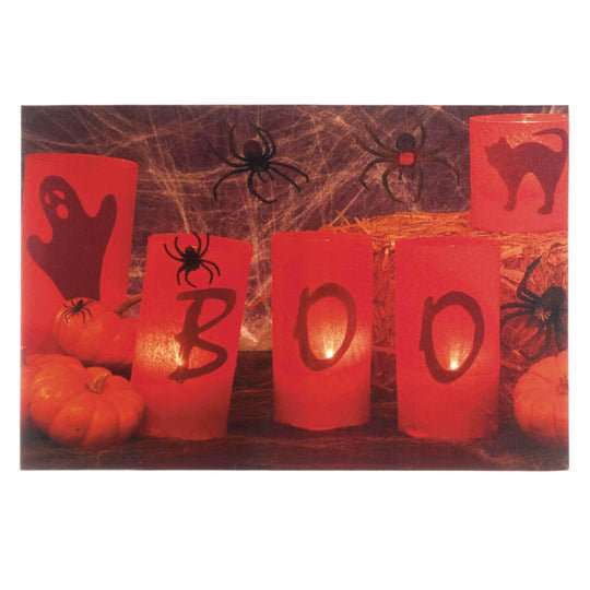 The Holiday Aisle® BOO HALLOWEEN LED WALL ART | Wayfair