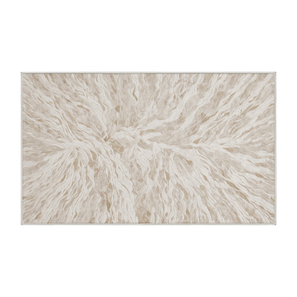 Orren Ellis Silky Soft Plush Beige Area Rug | Wayfair
