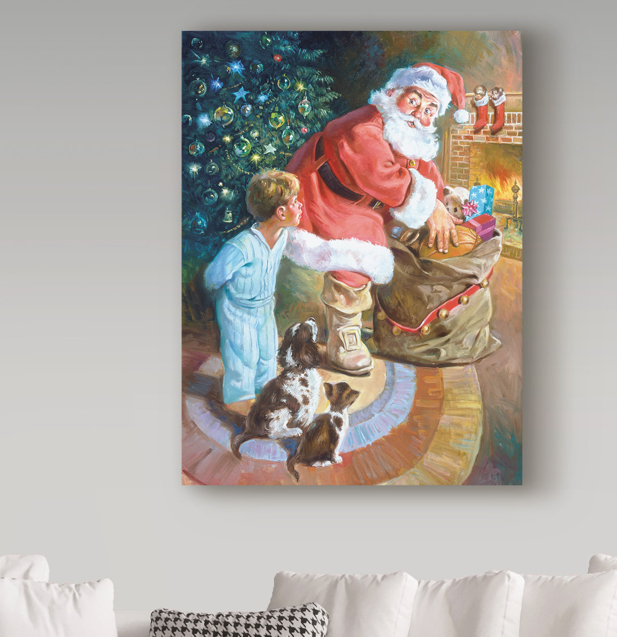 The Holiday Aisle® Hollen 'No Way Santa' Oil Painting Print on Wrapped ...