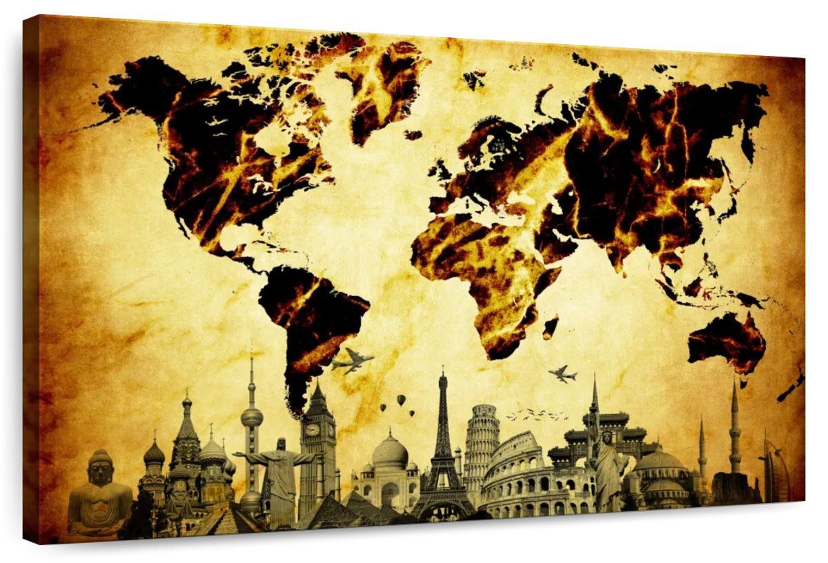 Breakwater Bay Aliaz Fiery Amber World Map - Wayfair Canada