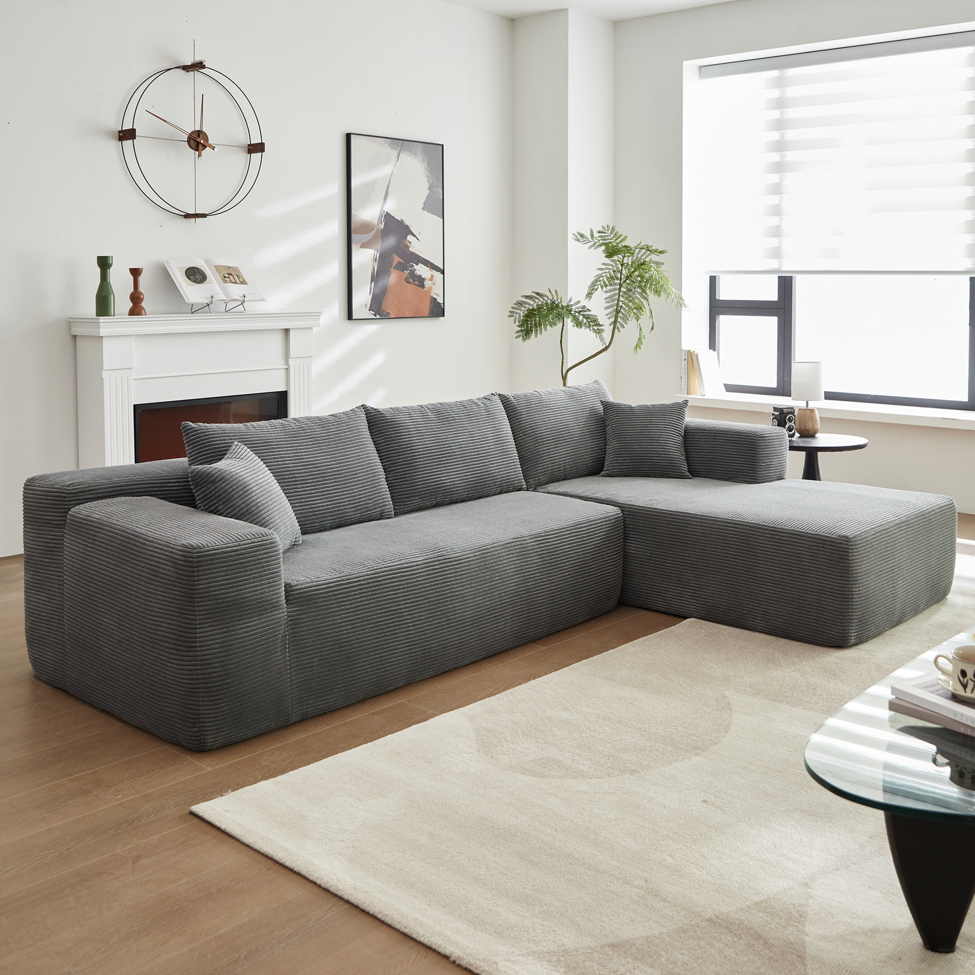 Ebern Designs Havza 104" Cloud Sectional Couch ,L Shape Original Sofa ...
