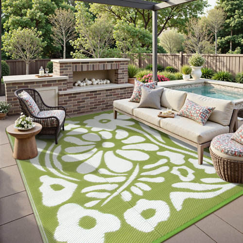 George Oliver Botho Outdoor Rug Patio Waterproof Reversible Camping ...