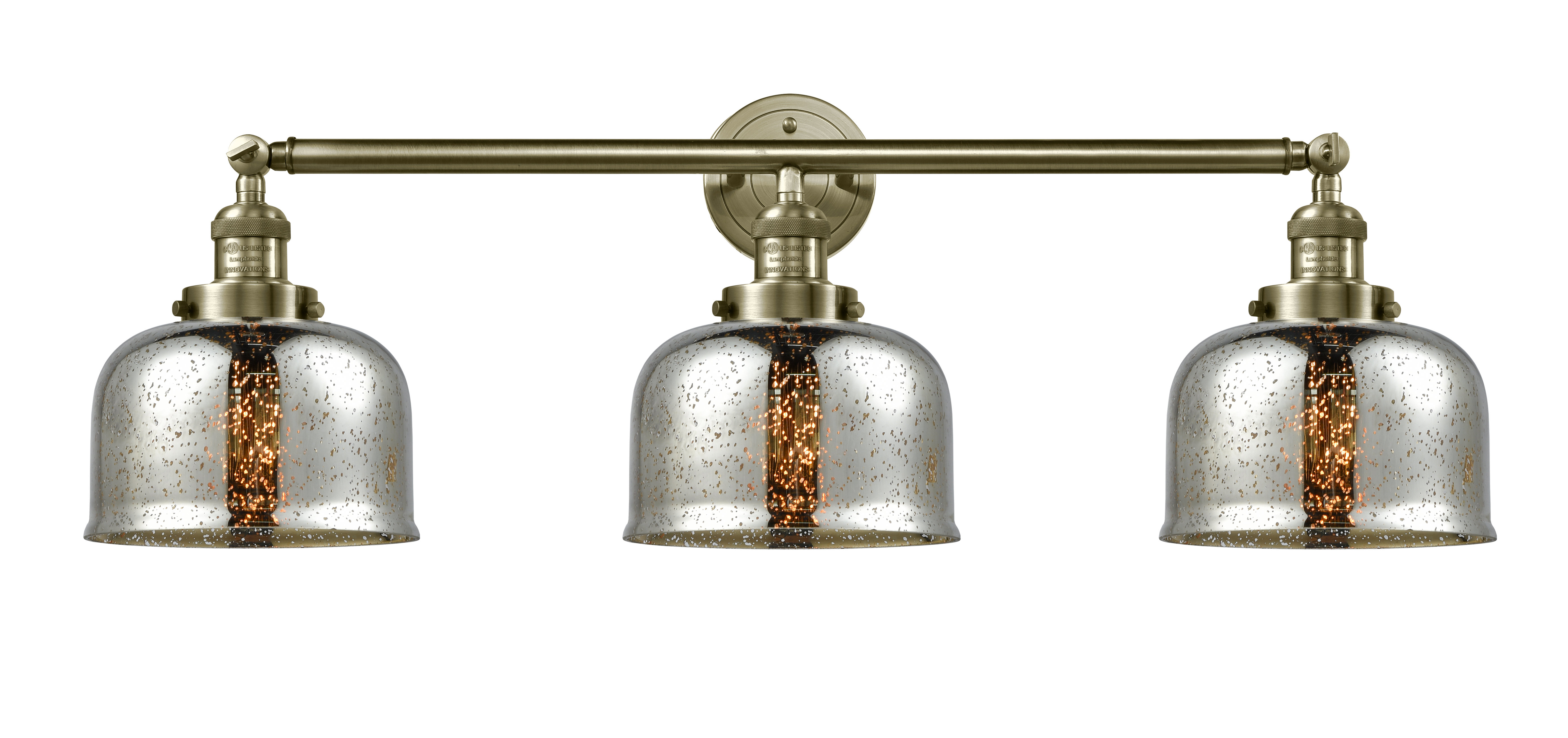 Breakwater Bay Bell 3 Light 32" Bath Vanity Light,Silver Plated Mercury ...