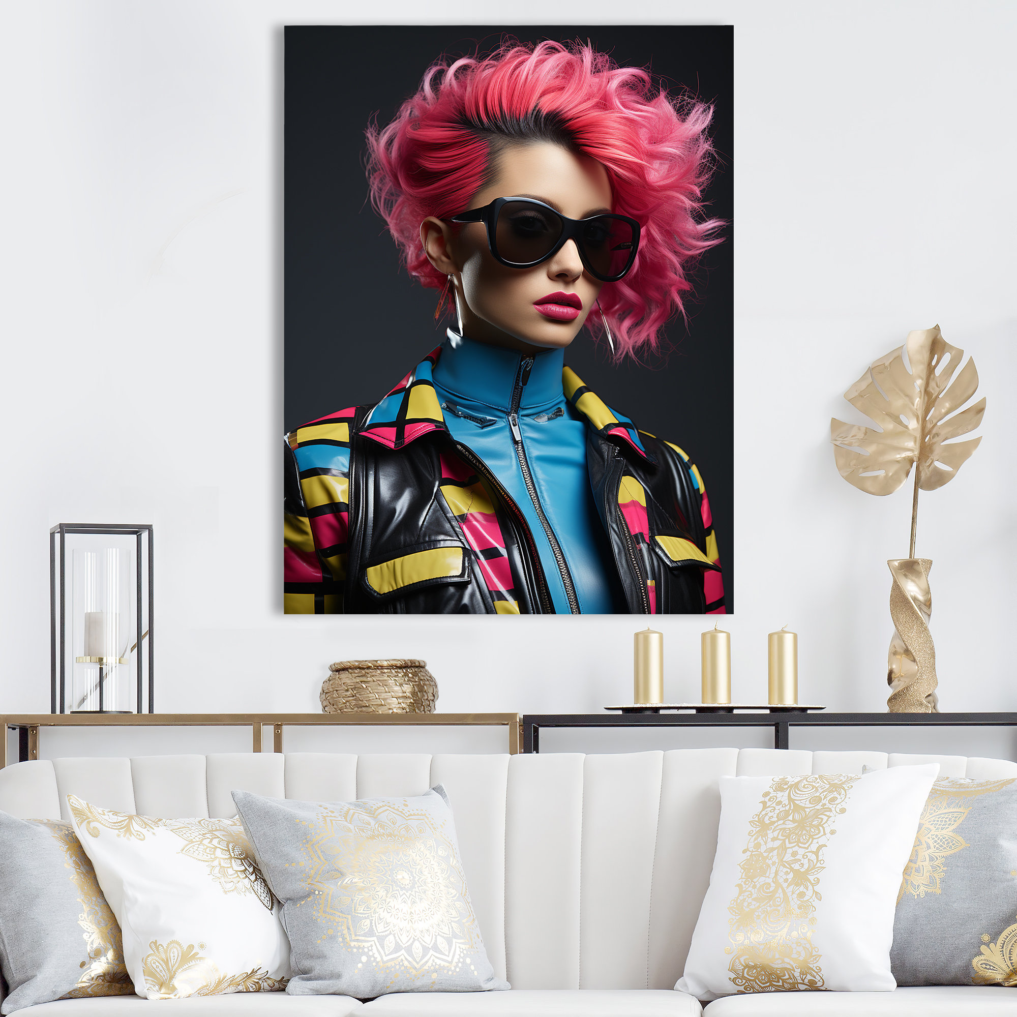 Mercer41 Avant-Garde Glam And Pop Art Woman With Mohawk III | Wayfair