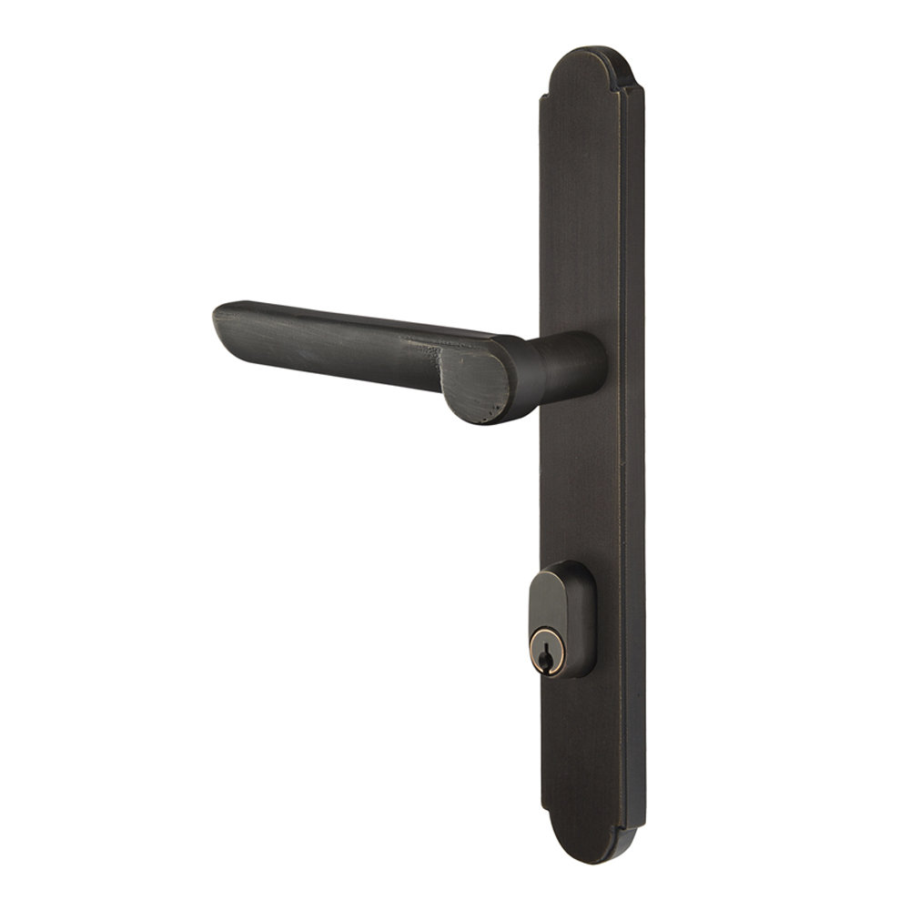 Emtek Sandcast Bronze Stretto Single Cylinder Knobset w/ 1 1/2" x 11 ...