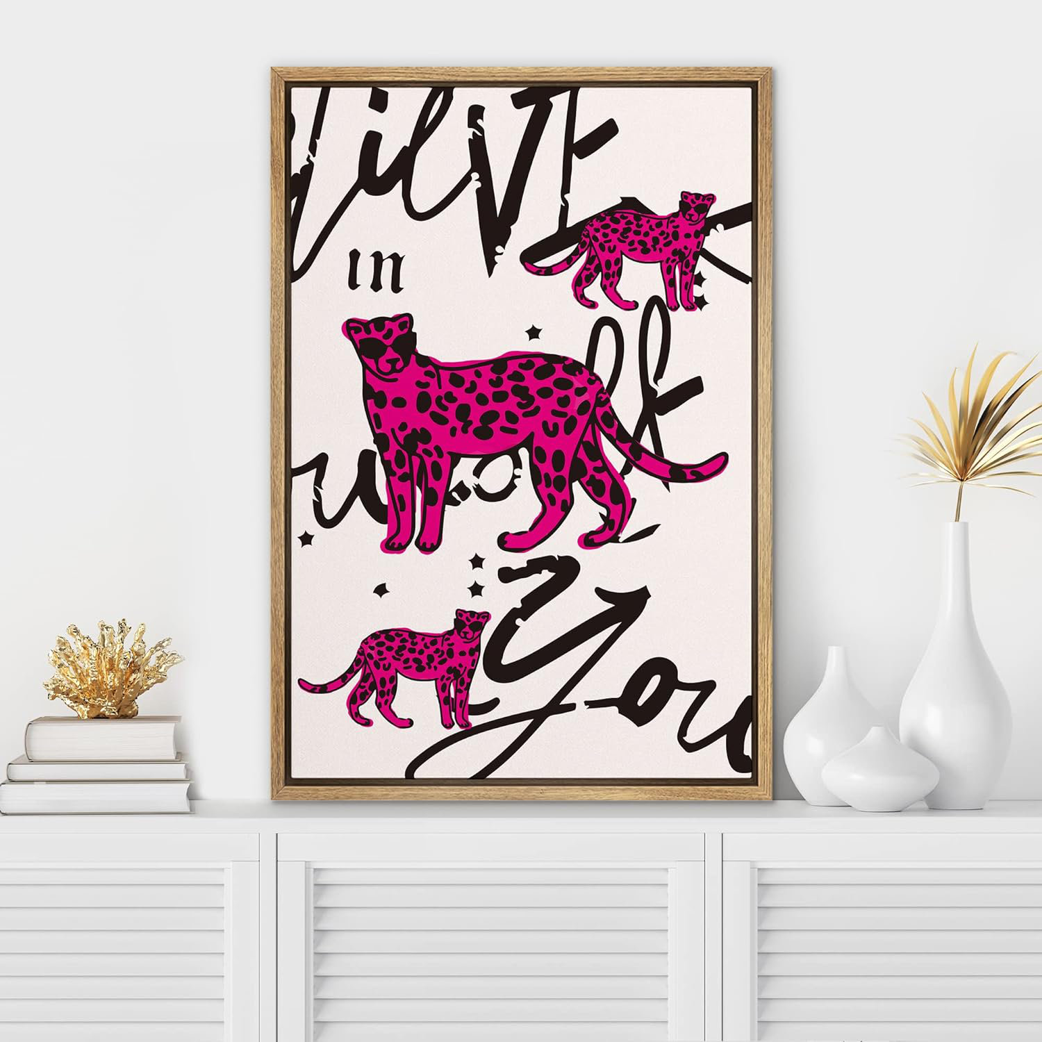 IDEA4WALL Bright Preppy Animals IDEA4WALL Framed Canvas Print Wall Art ...