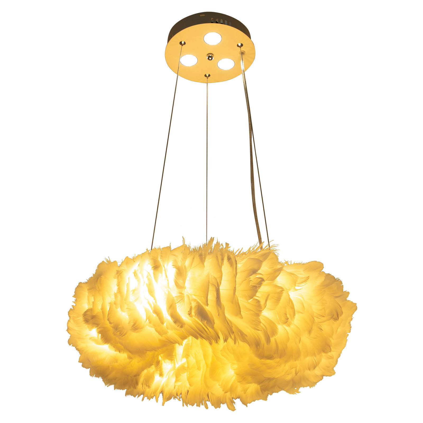 Wrought Studio 6-Light Modern Feather Hanging Light Fixture White ...