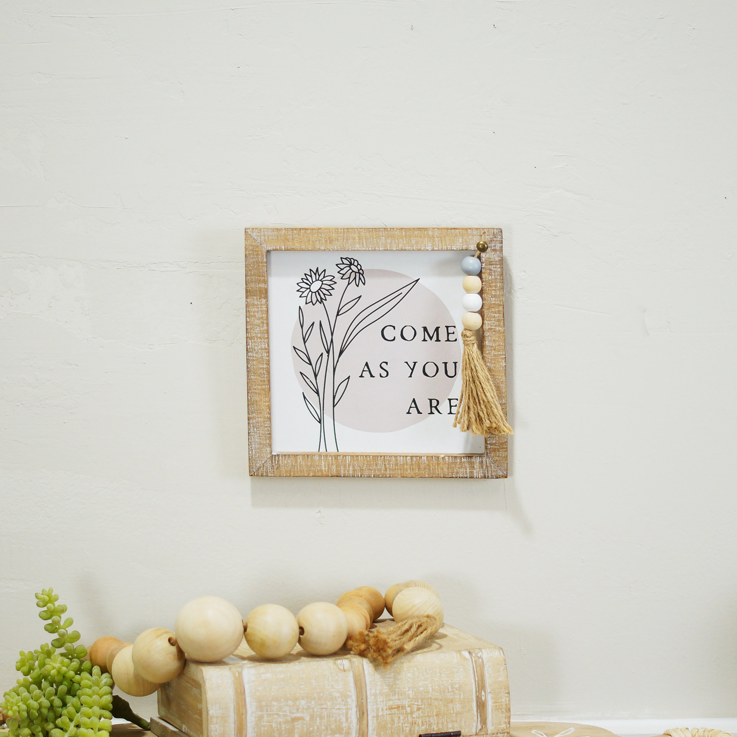 Gracie Oaks VIP Wood 8 in. White Come As You Are Sign | Wayfair