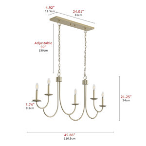 House of Hampton® Kaelie 5-light Bulbs Modern Farmhouse Gold Rustic ...