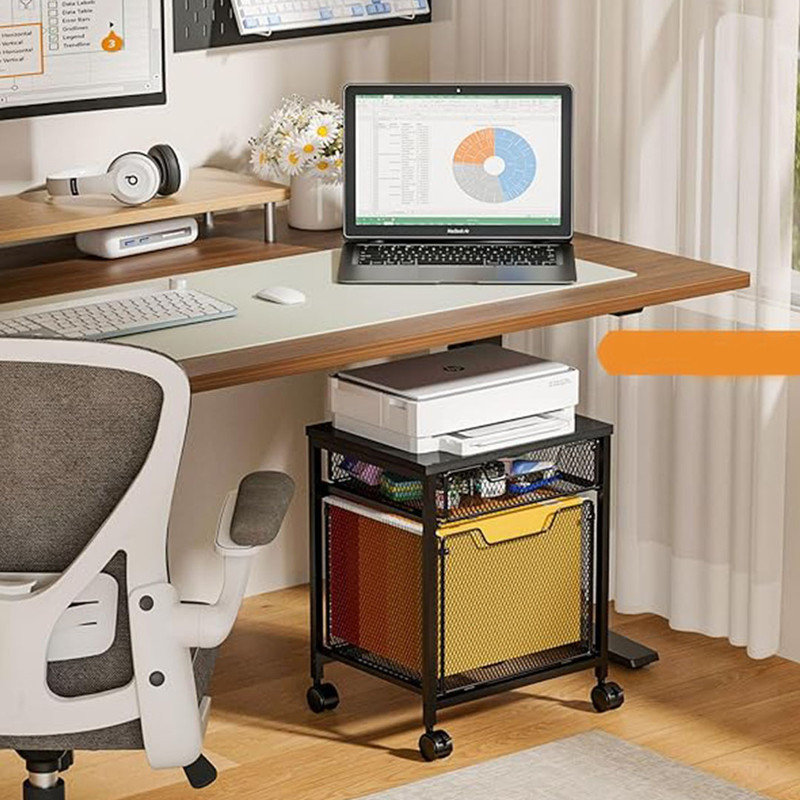 17 Stories Rolling File Cabinet Cart with 2 Storage Drawers, Mobile ...