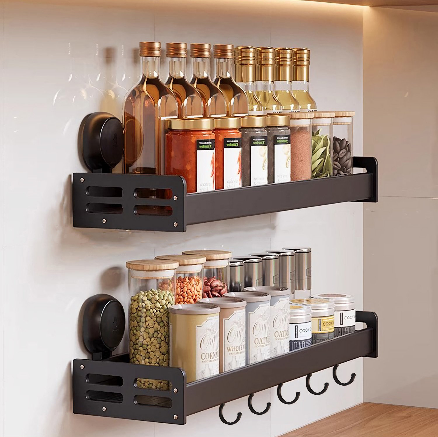 Ivy Bronx Multi Functional Wall Mounted Kitchen Storage Rack | Wayfair