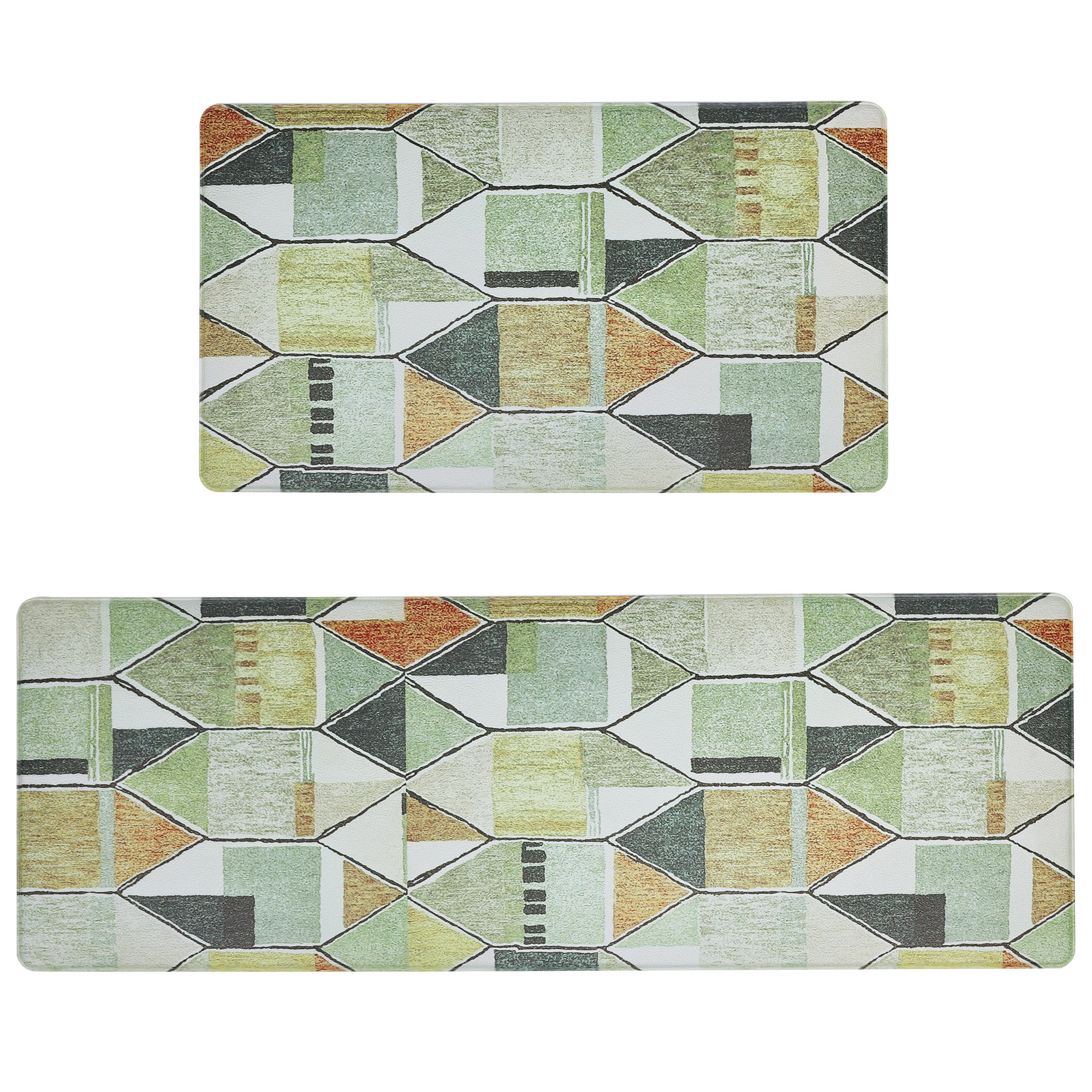 Prep & Savour Anti Fatigue Cushioned Kitchen Mats For Floor 2 Pieces ...