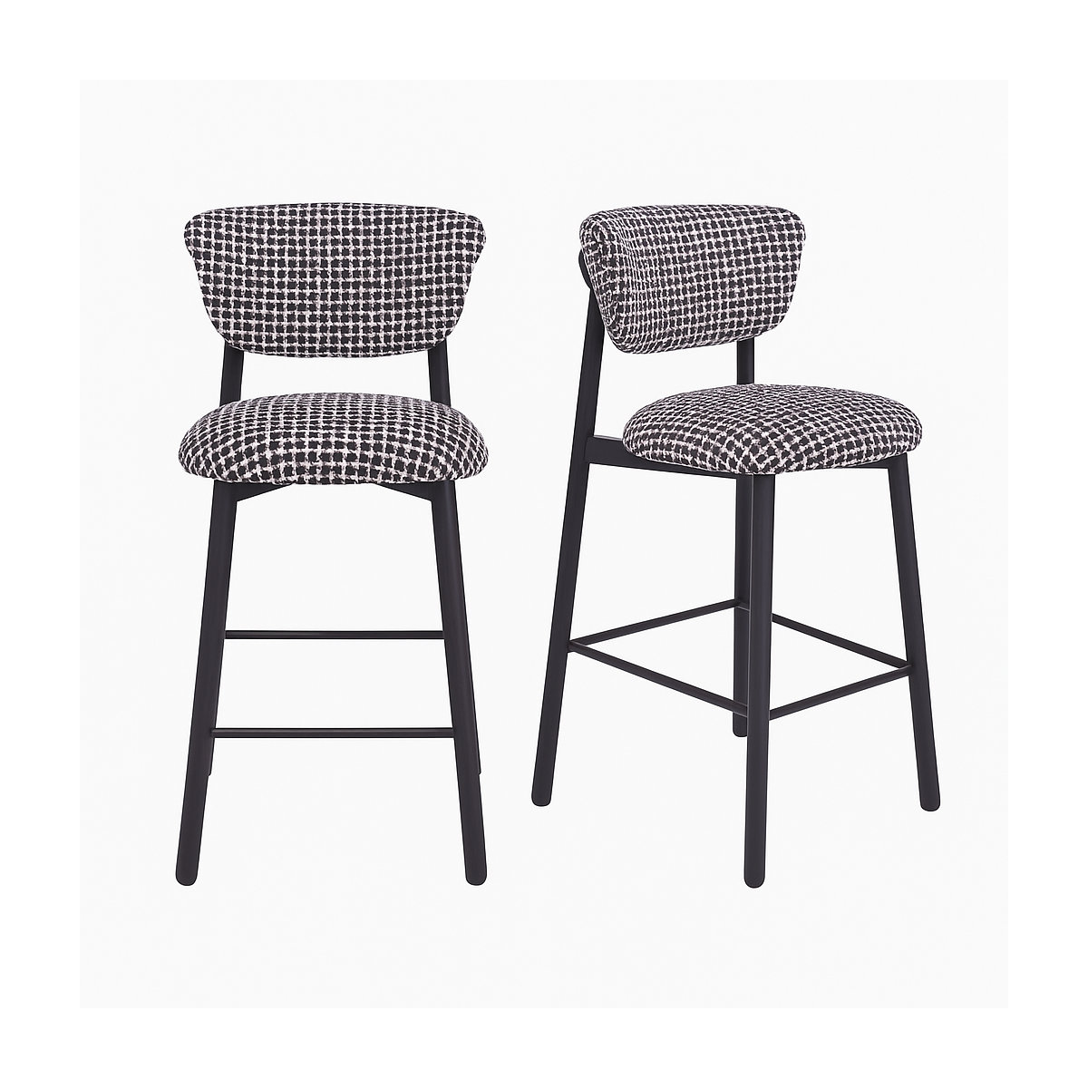 George Oliver Set Of 2 Upholstered Counter Height Stools With Wood-look ...