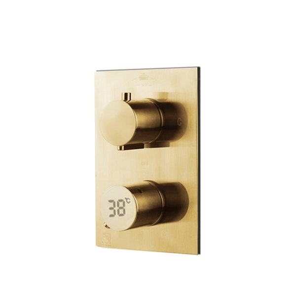 FontanaShowers Fontana Melfi 22" Digital Brushed Gold Wall Mount ...