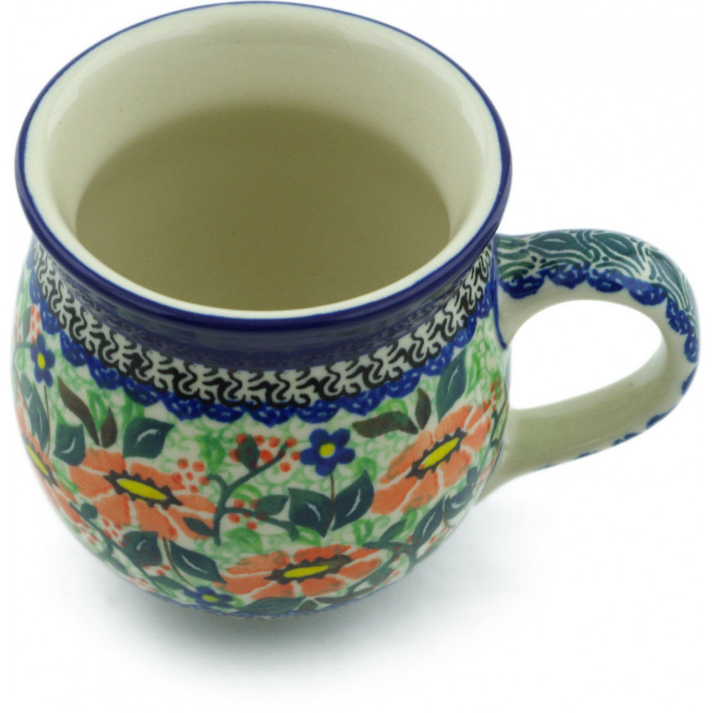 Polmedia Polish Pottery 12 Oz Stoneware Bubble Mug - Poppy Fields ...