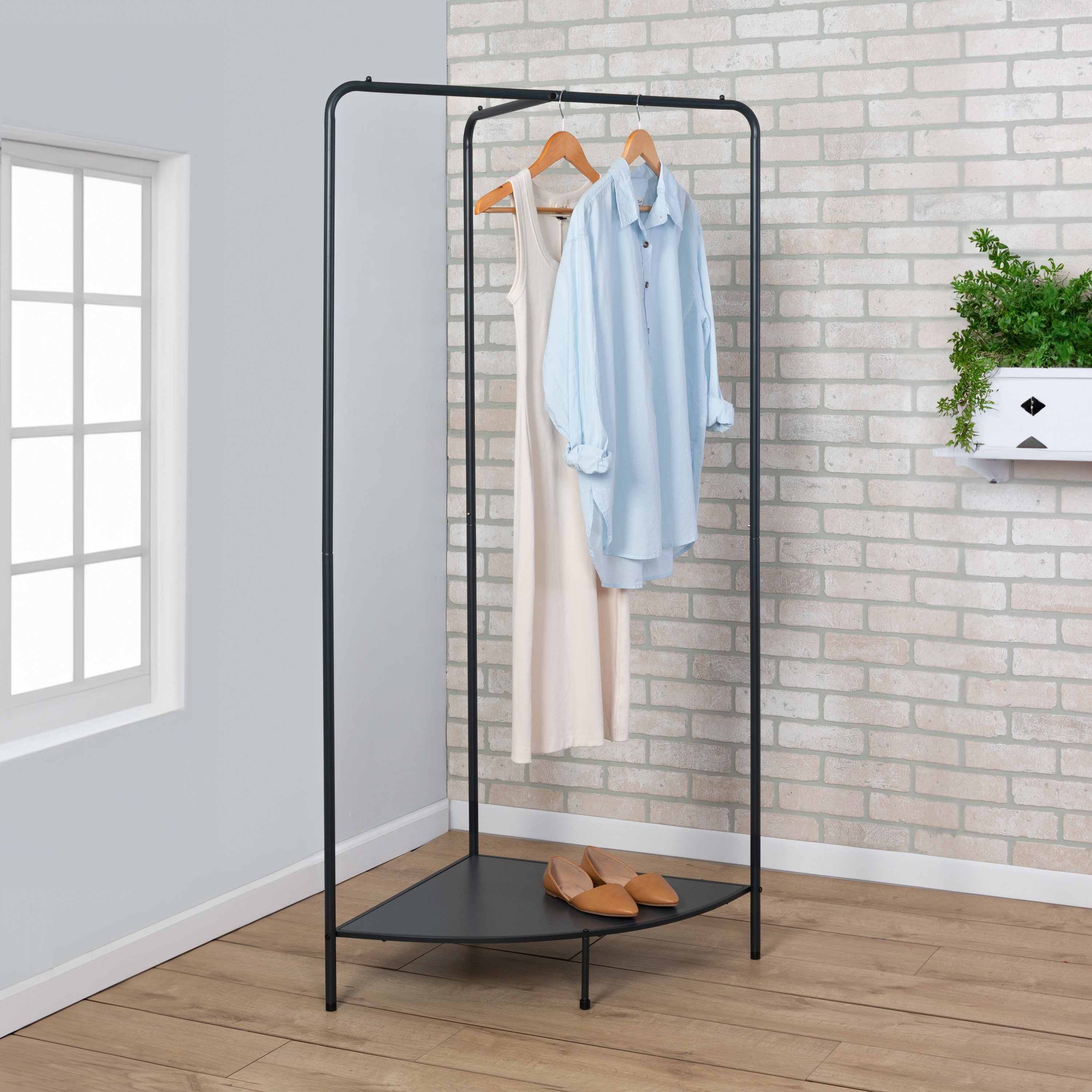 Rebrilliant Mackynzie 24'' Metal Clothes Rack | Wayfair