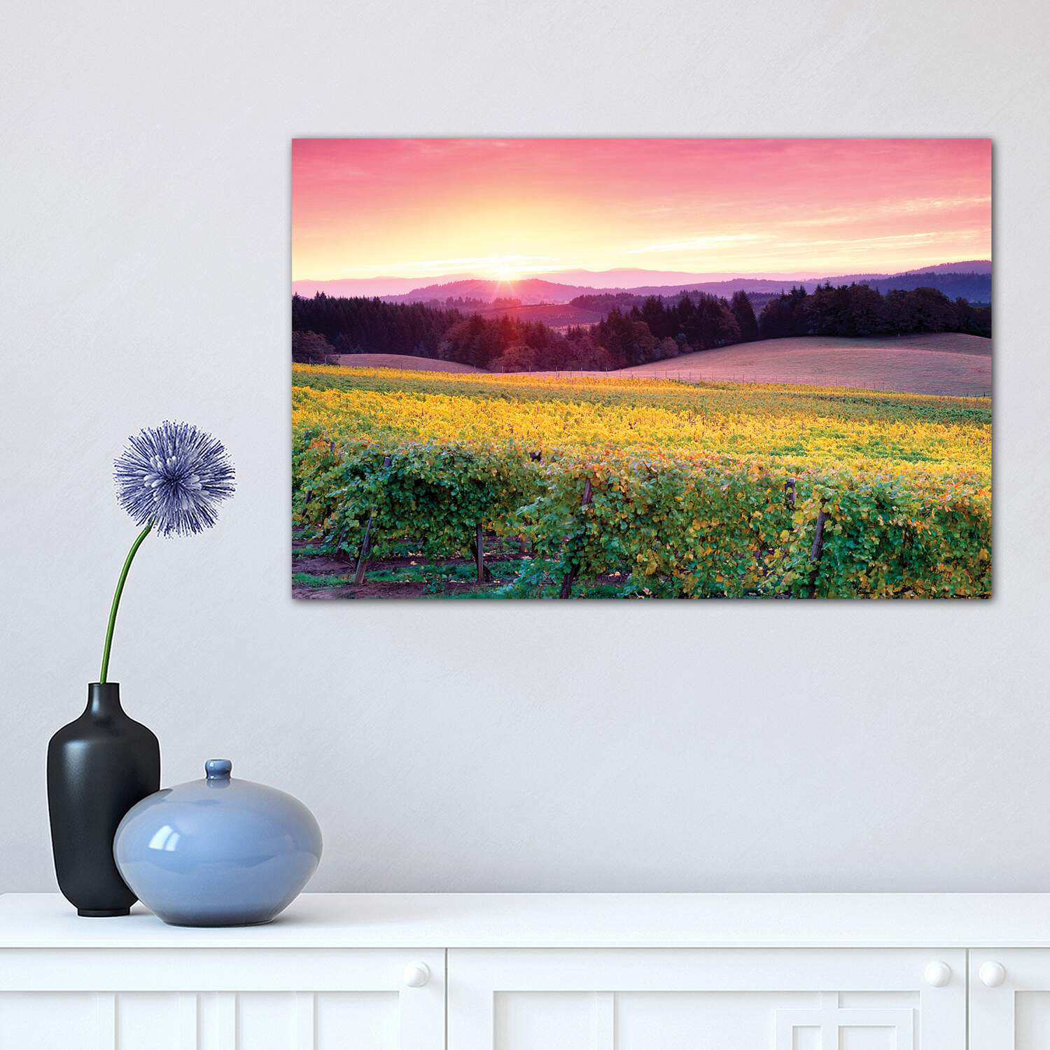 East Urban Home ' Vineyard Sunrise ' - Picture Frame Photograph Print ...