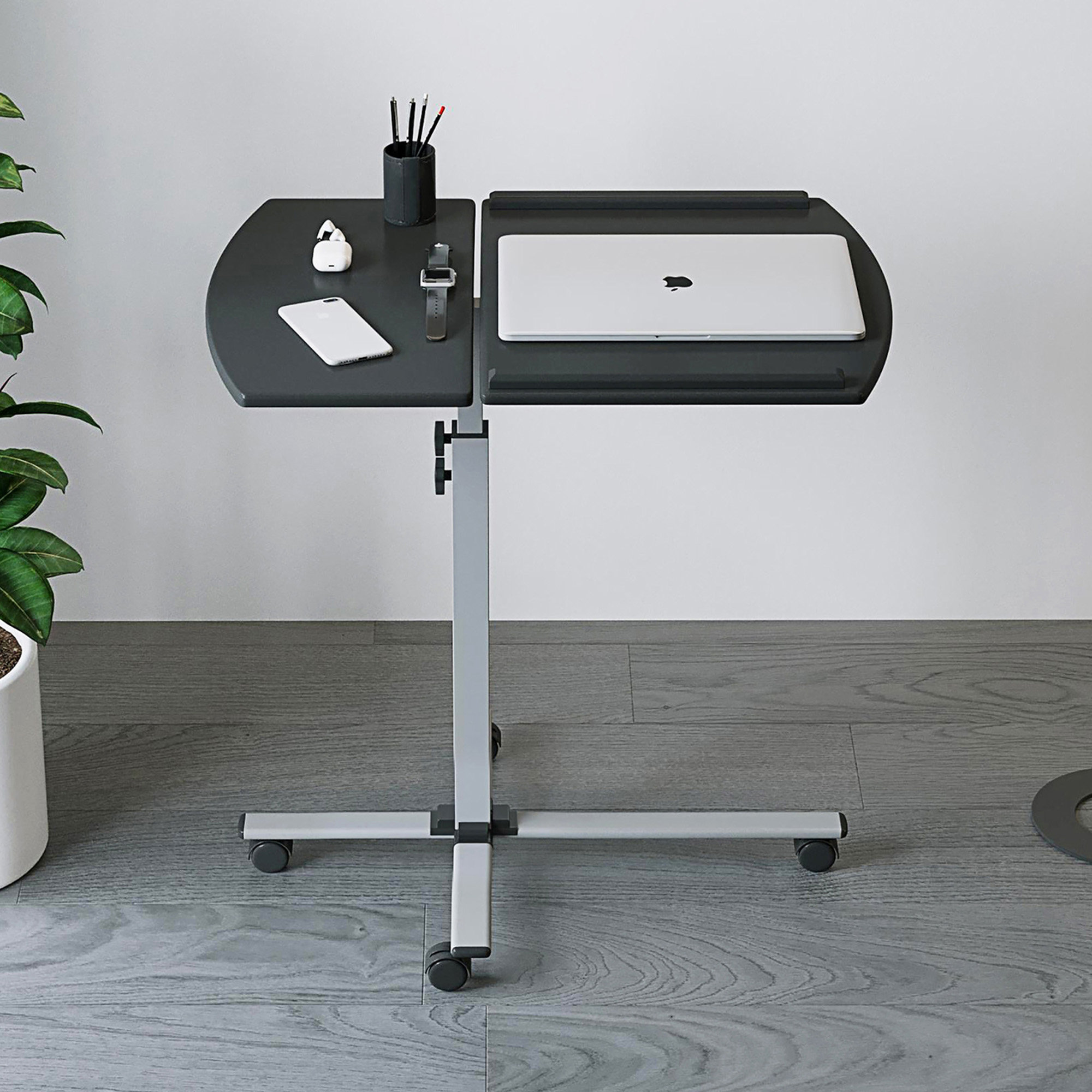 Aufind 34'' H x 28.5'' W Laptop/Computer Cart Or Stand with Wheels ...