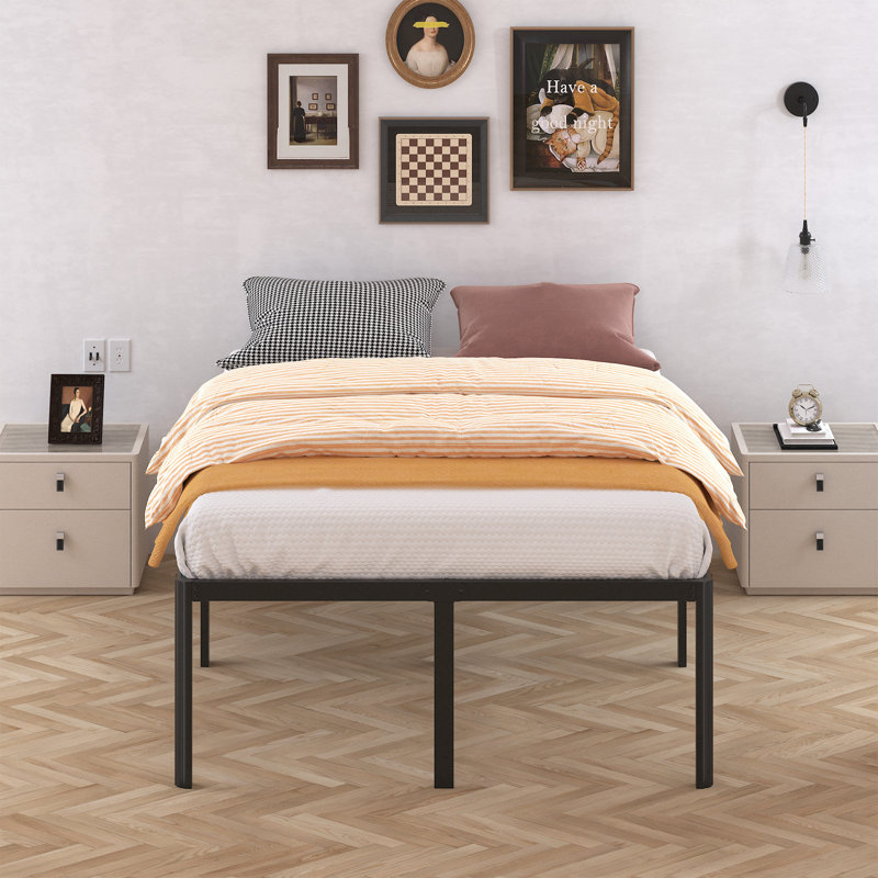 Ebern Designs 24 Inch Bed Frame with Rounded Corner Legs | Wayfair