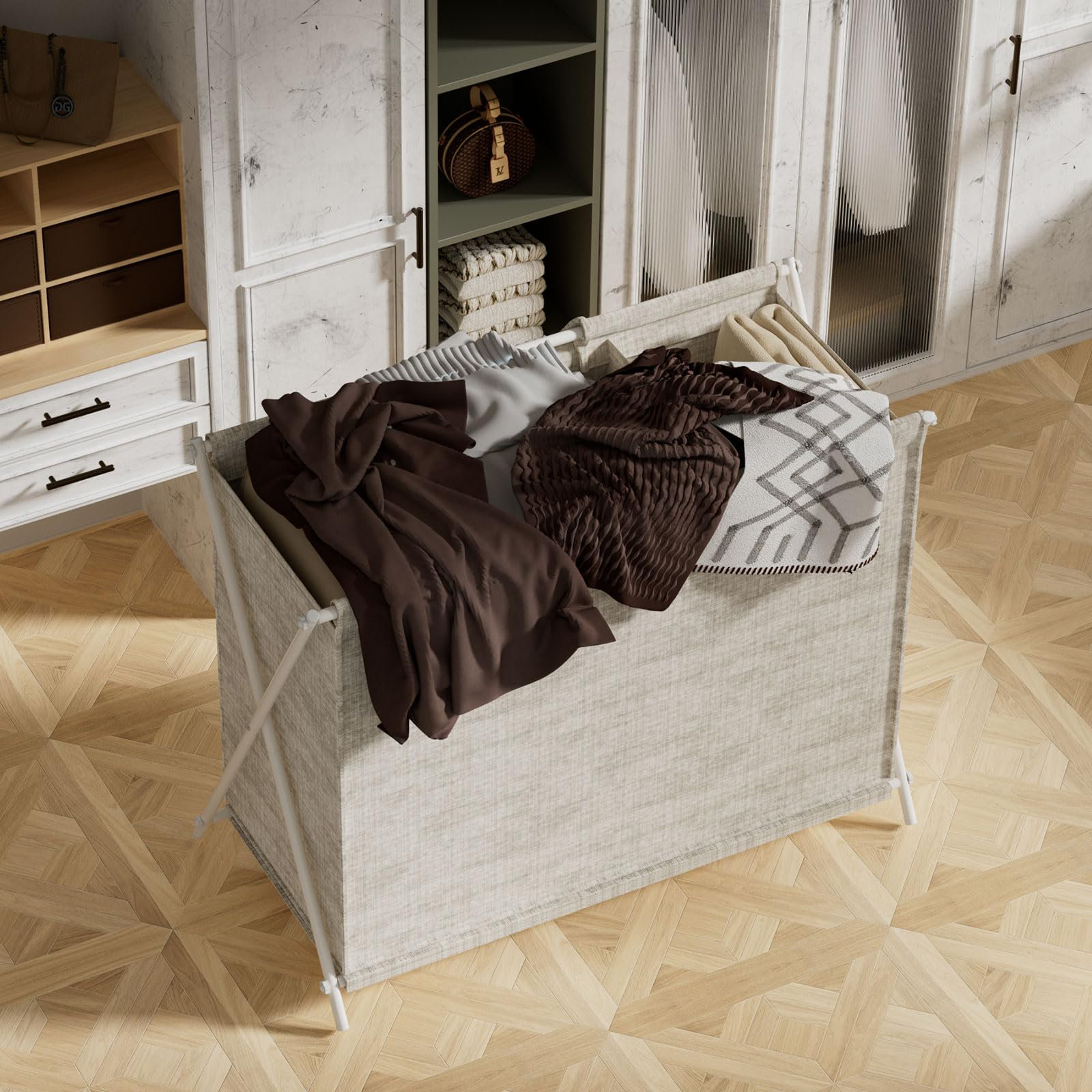 The Twillery Co. Laundry Sorter With 3 Sections - Foldable Hamper ...