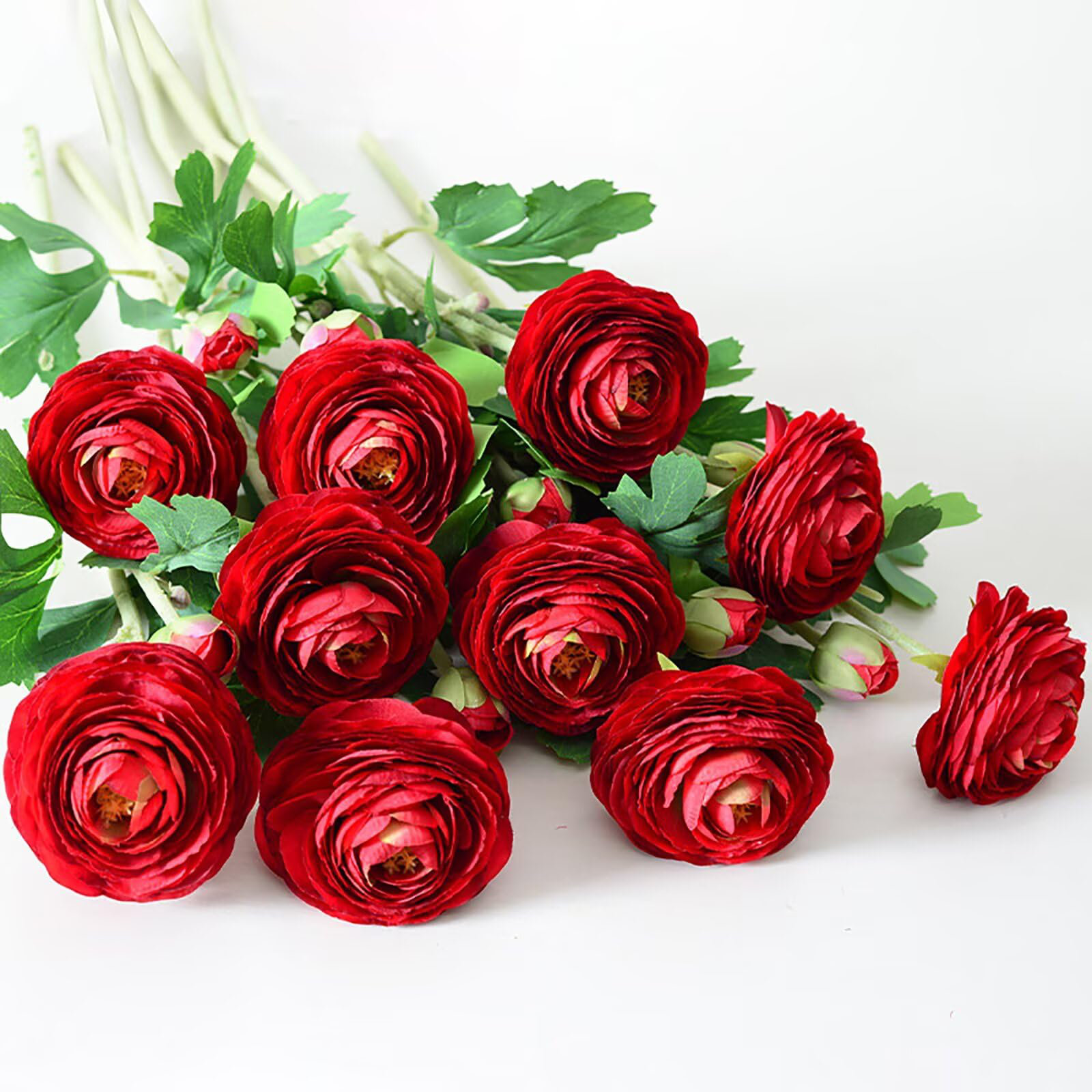 Primrue Artificial Ranunculus Flowers With Real Touch Stem, Silk ...