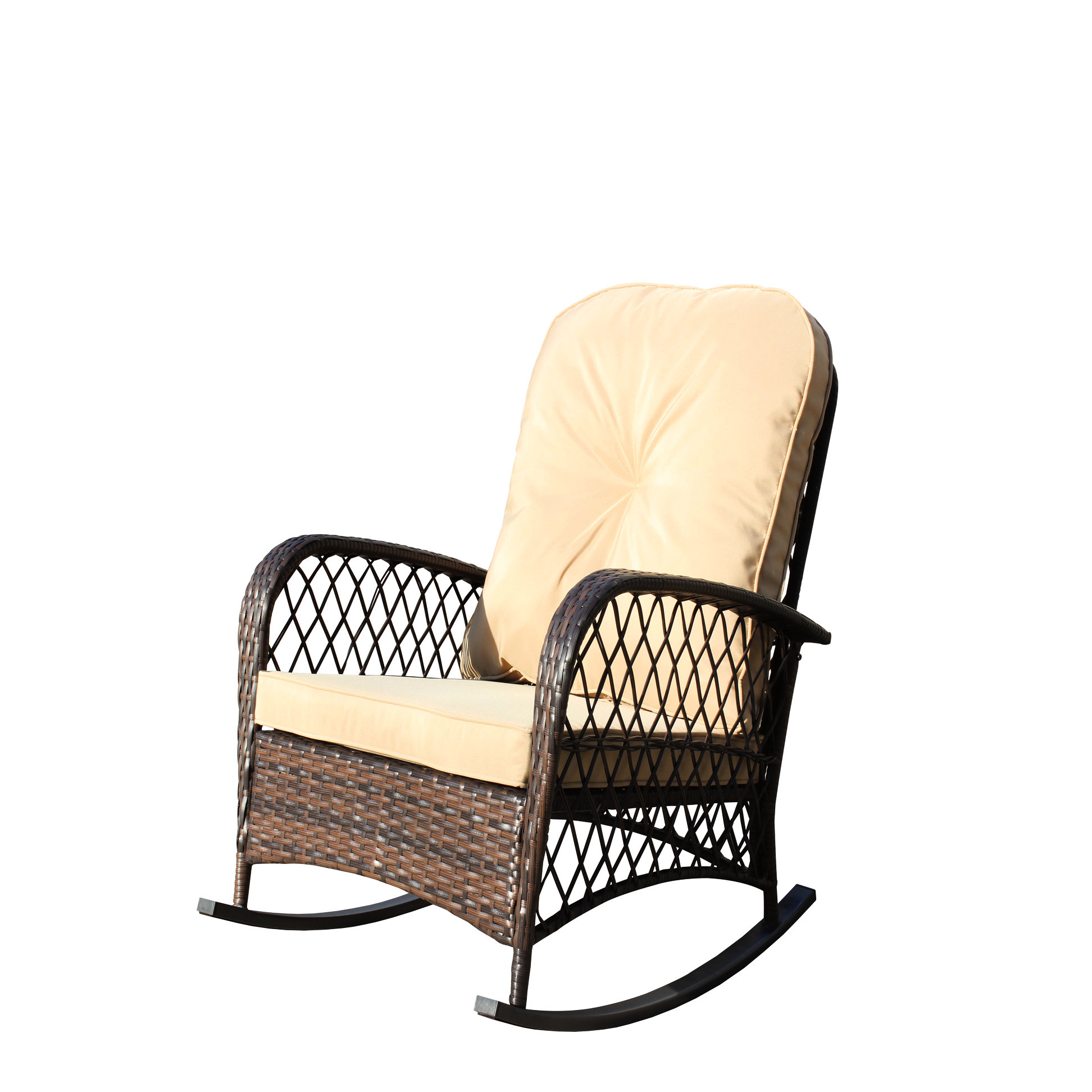 Dakota Fields Rocking Chair Outdoor Setting, Seat Style Model, Steel ...