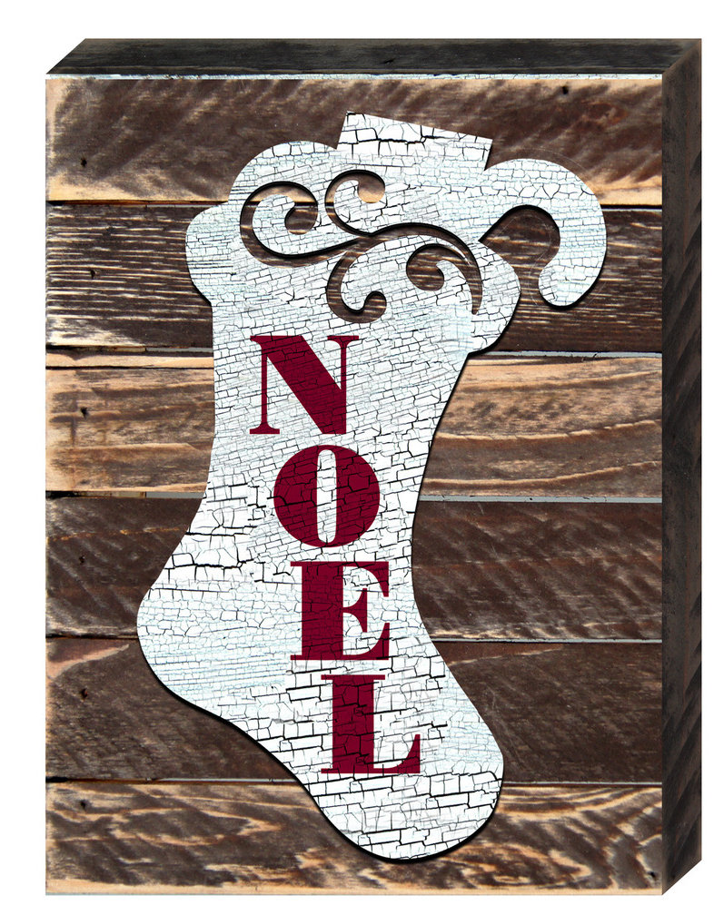 Designocracy Noel Stocking Rustic Wooden Holiday Sign | Wayfair