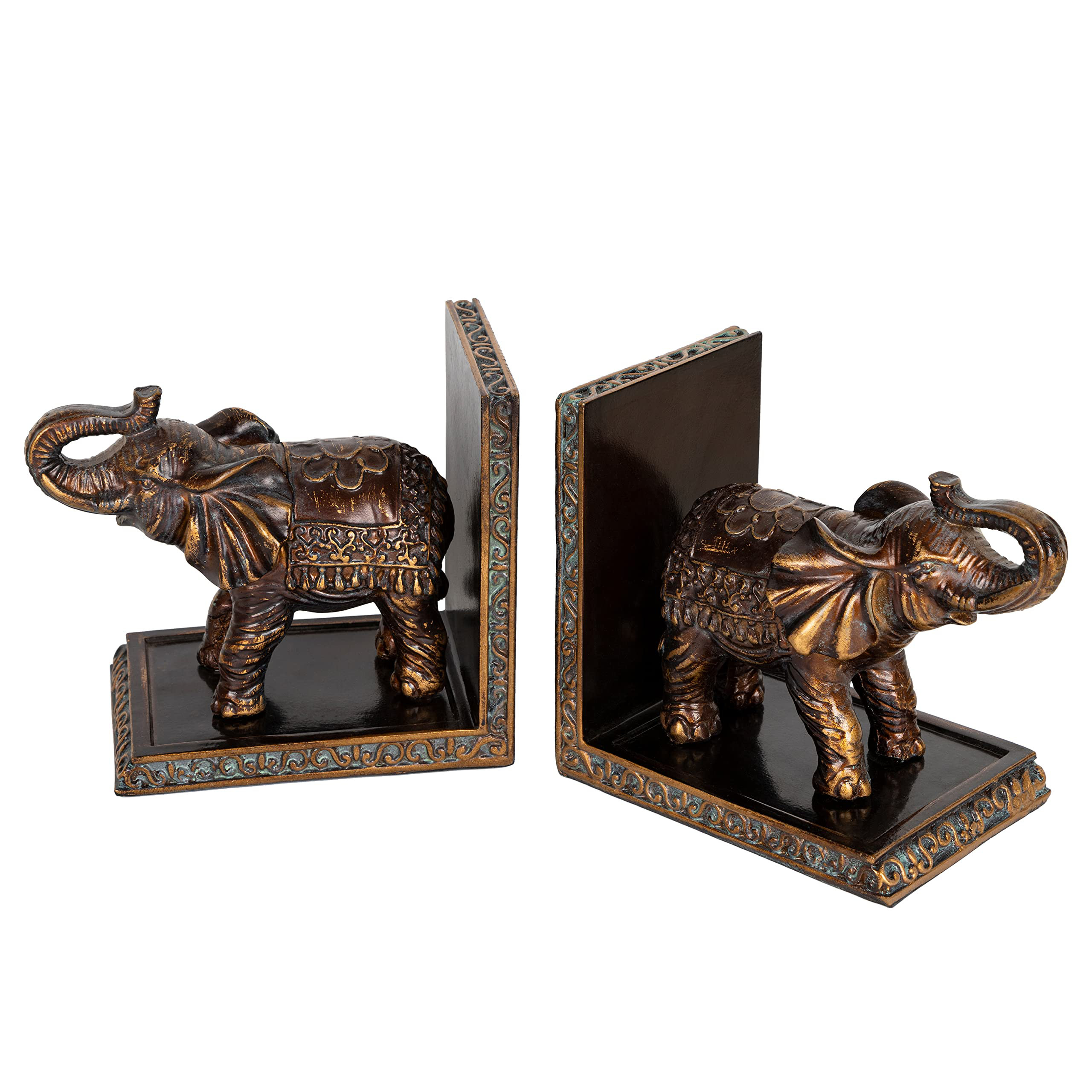 Bungalow Rose Book Ends For Shelves, Elephant Bookends For Heavy Books ...