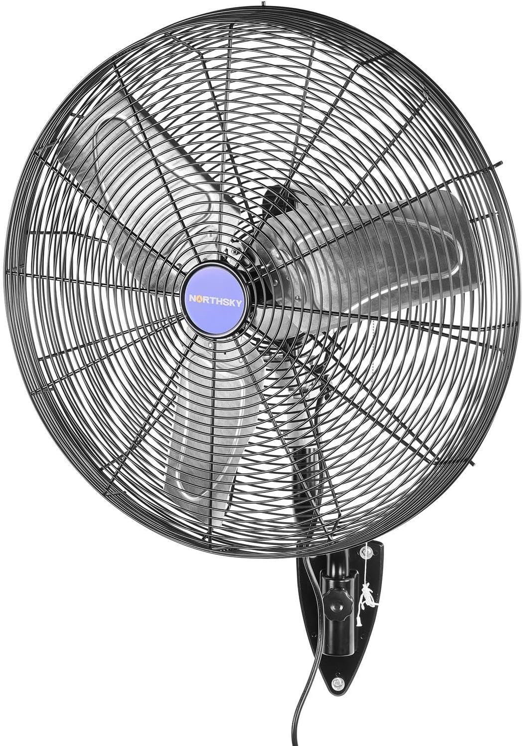 Atemomen 24 Inch Oscillating Wall-mount Fan, 6,400 Cfm Airflow High ...