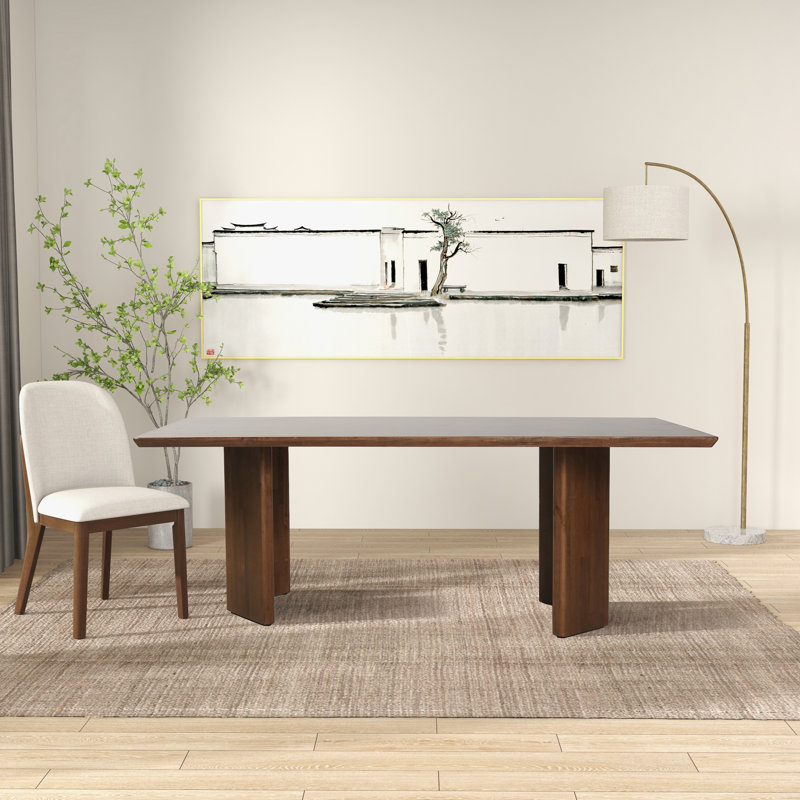 AllModern Chen 86" Solid Wood Rectangular Dining Table | Wayfair