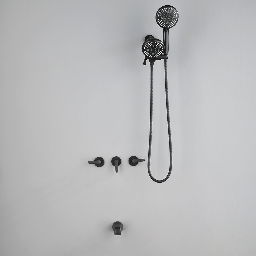 SHAMANDA 3 Handle Tub Shower Faucet Set Shower System with Tub Spout ...