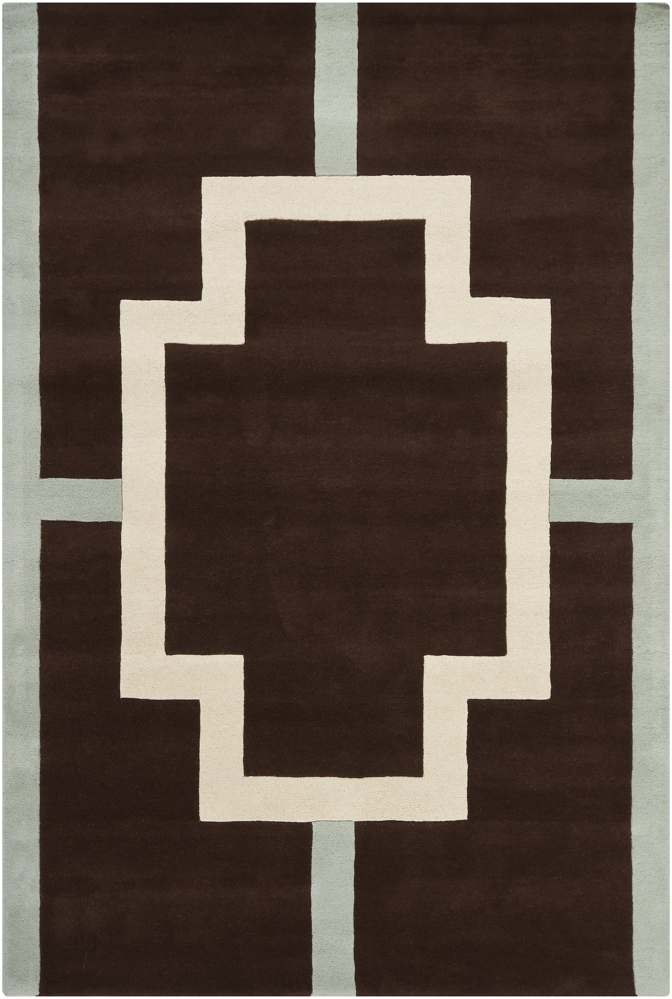 Chandra Rugs Hanu Geometric Handmade Wool Black/Tan Area Rug | Wayfair