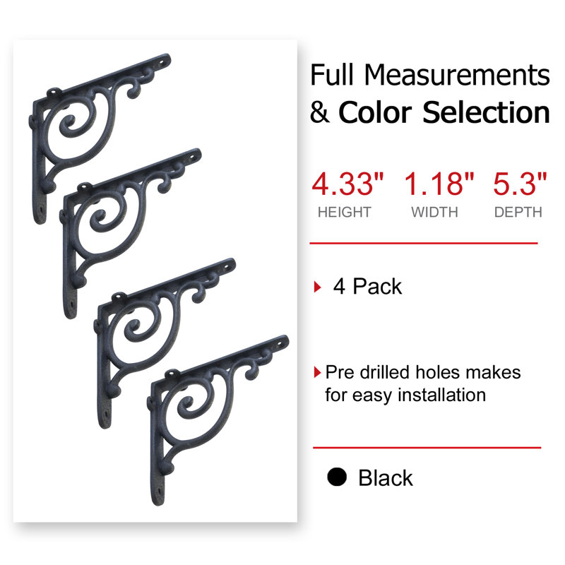 Williston Forge Jesup Scroll Wall Shelf Bracket & Reviews | Wayfair