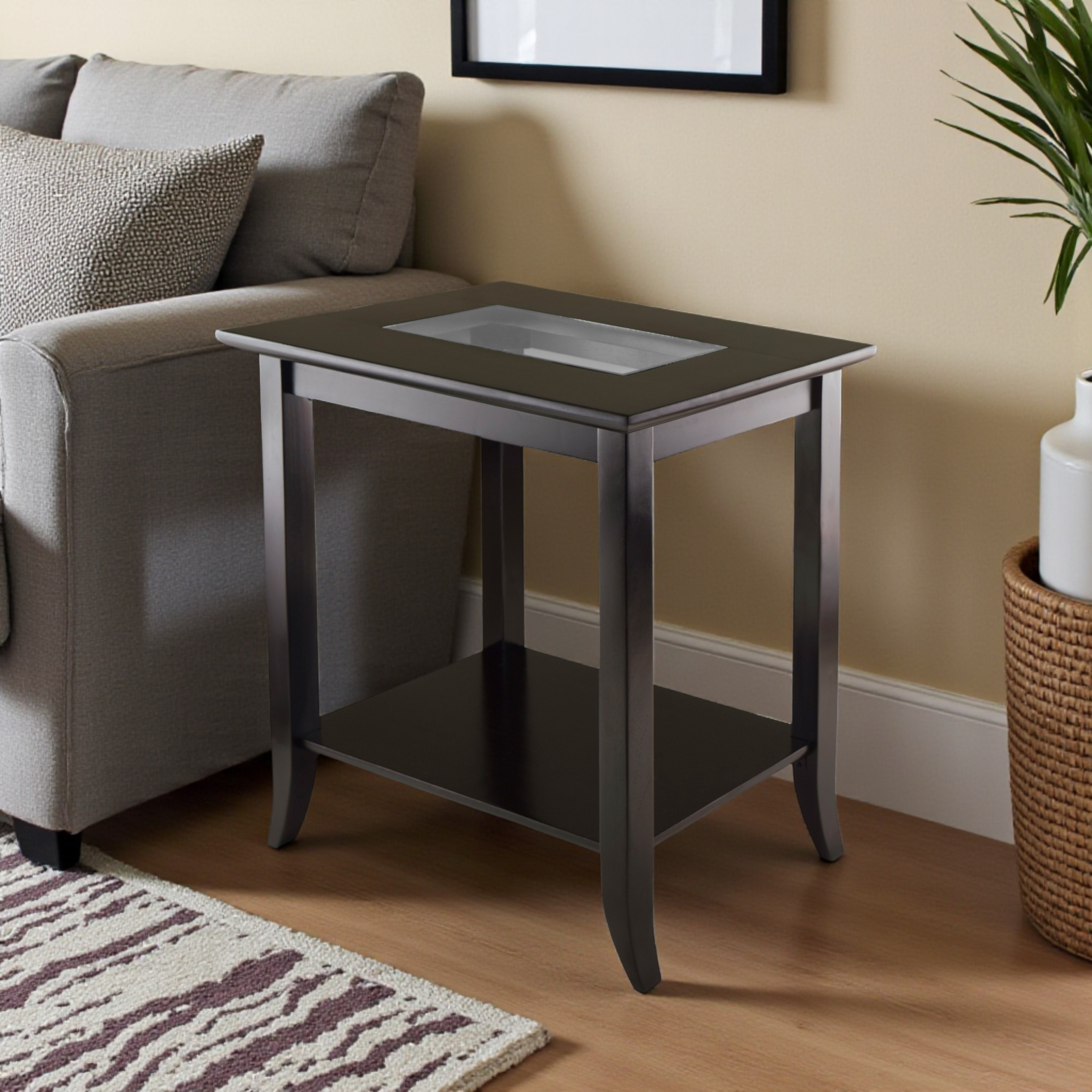 Winston Porter Corine Rectangular End Table in Espresso | Wayfair